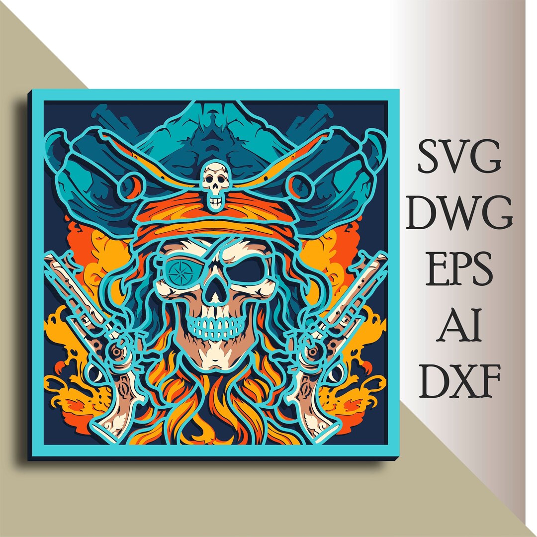 Pirate Multilayer SVG. Laser Cut File. Layer Construction. Plywood ...