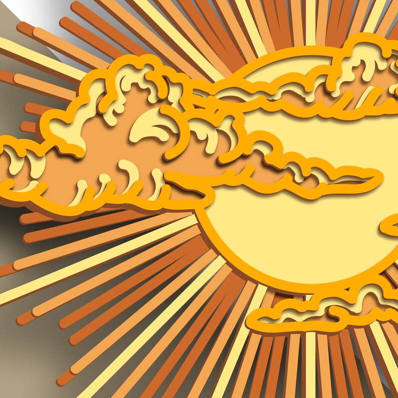 Sun Multilayer SVG/ Sun Cut File/ 3D Layer/ Plywood Cutting/ | Etsy