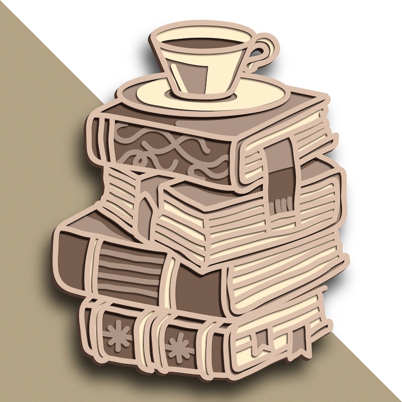 Book Bundle Multilayer SVG/ Book Bundle Cut File/ 3D Layer/ - Etsy