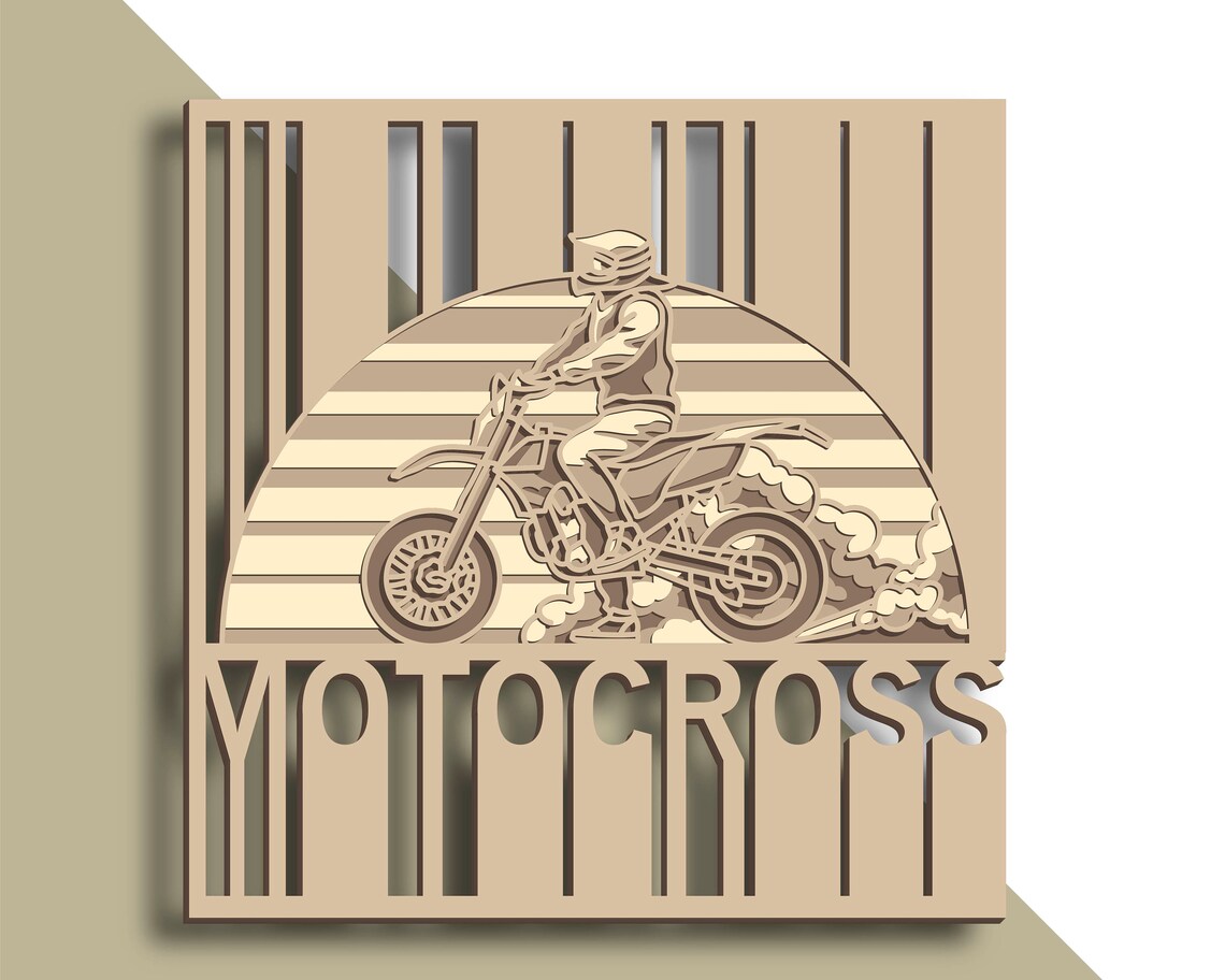 Motocross 3D Multilayer SVG/ Motocross Zentangle Cut File/ 3D - Etsy