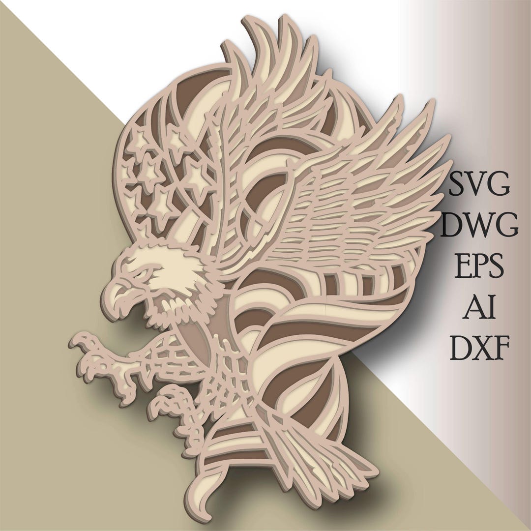Eagle Multilayer SVG. Laser Cut File. Layer Construction. Plywood ...