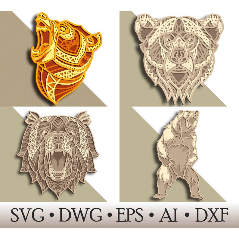 Bear Bundle Multilayer SVG/ Bear Bundle Cut File/ 3D Layer/ - Etsy