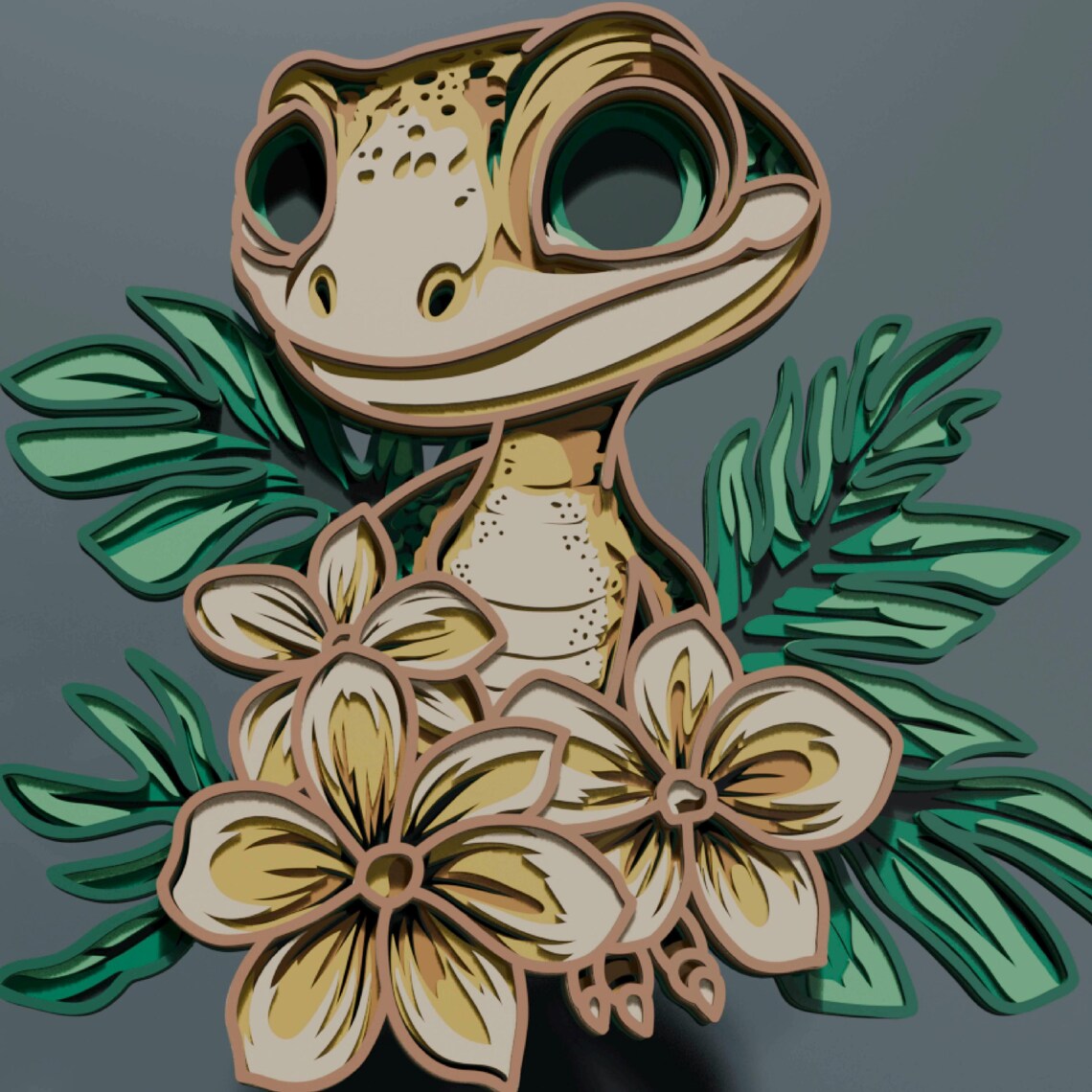 Lizard Multilayer SVG. Laser Cut File. Layer Construction. Plywood ...