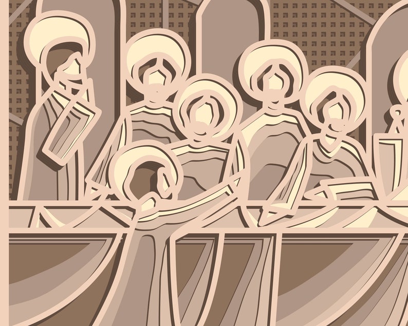 SVG multicapa de La Última Cena. Archivo cortado a láser. Construcción ...