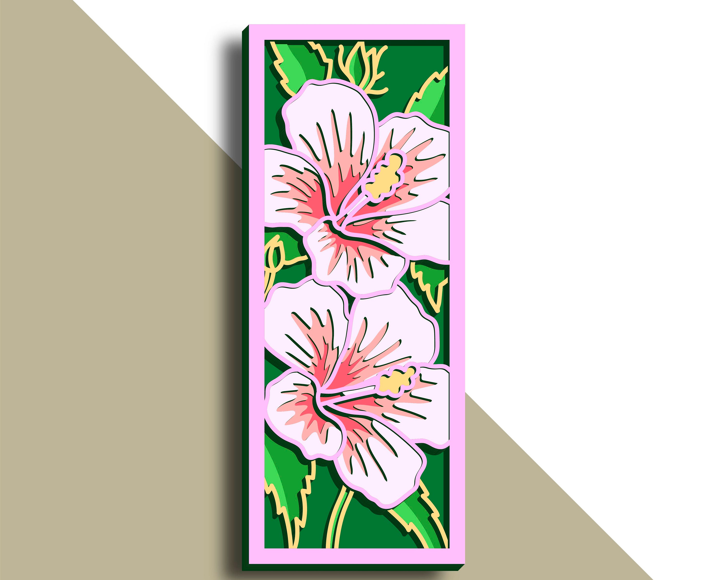 Hibiscus 3D Multilayer SVG/ Hibiscus Zentangle Cut File/ 3D - Etsy