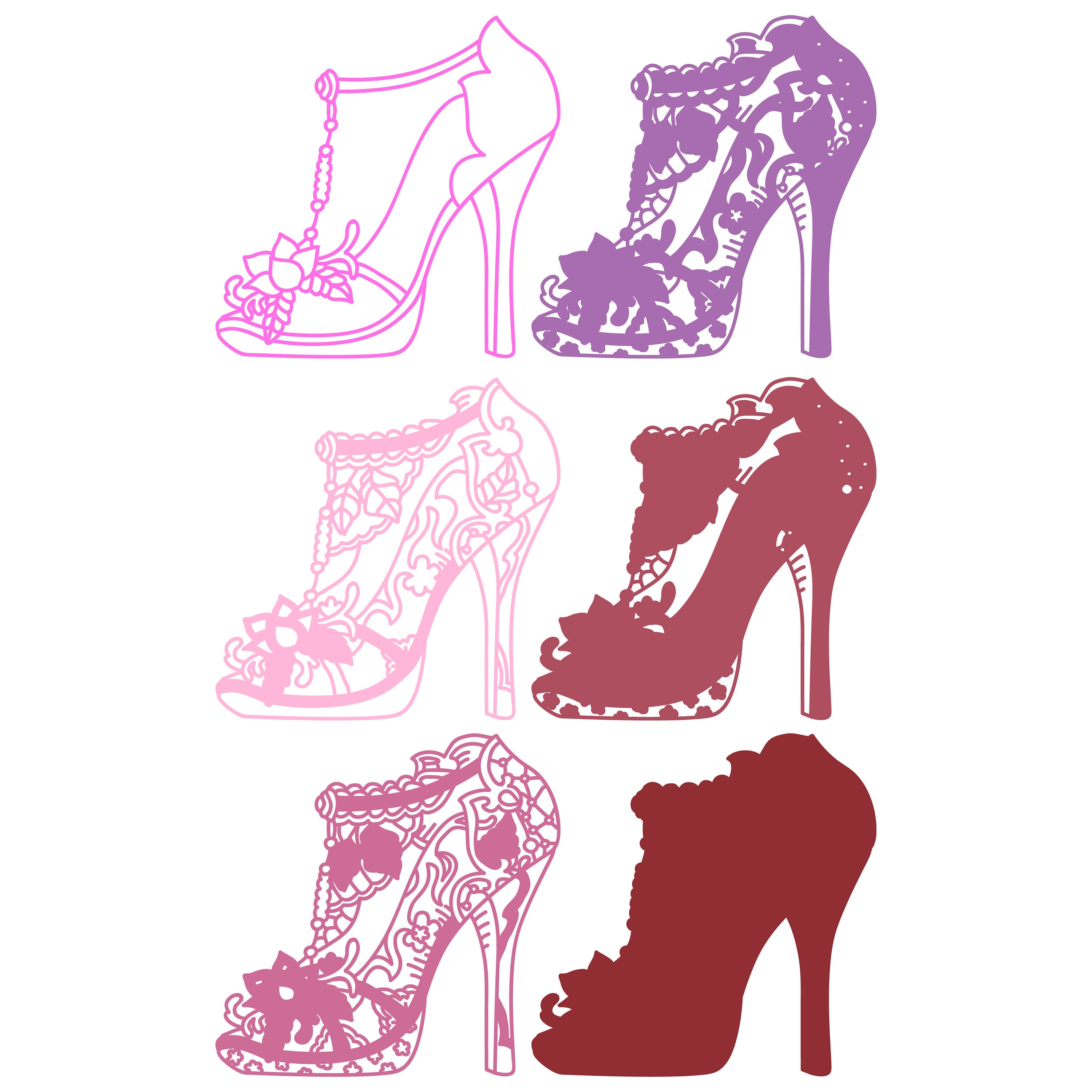 Women's Shoes Multilayer SVG/ Women's Shoes Cut File/ | Etsy