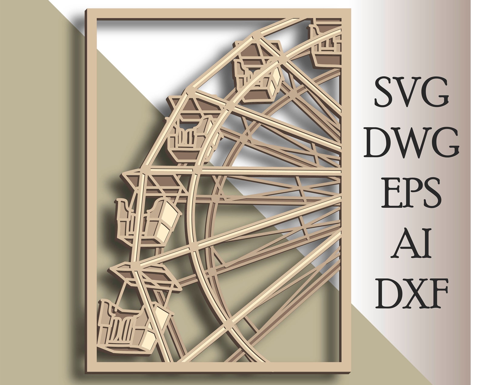 Ferris Wheel Multilayer SVG/ Ferris Wheel Cut File/ 3D Layer/ - Etsy