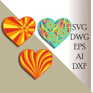 Heart Bundle Multilayer Svg/ Heart Bundle Cut File/ 3D Layer/ Plywood ...