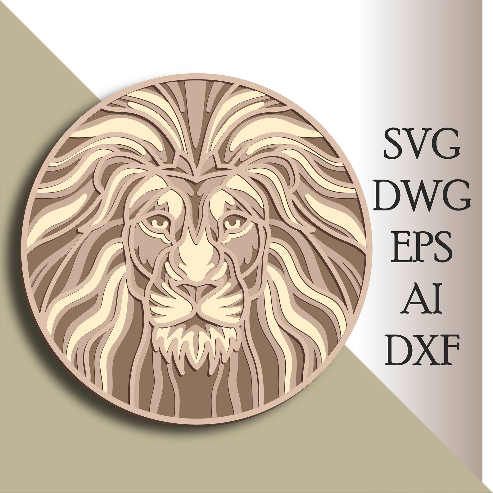 Lion Multilayer SVG/ Lion Cut File/ 3D Layer/ Plywood Cutting/ Paper ...