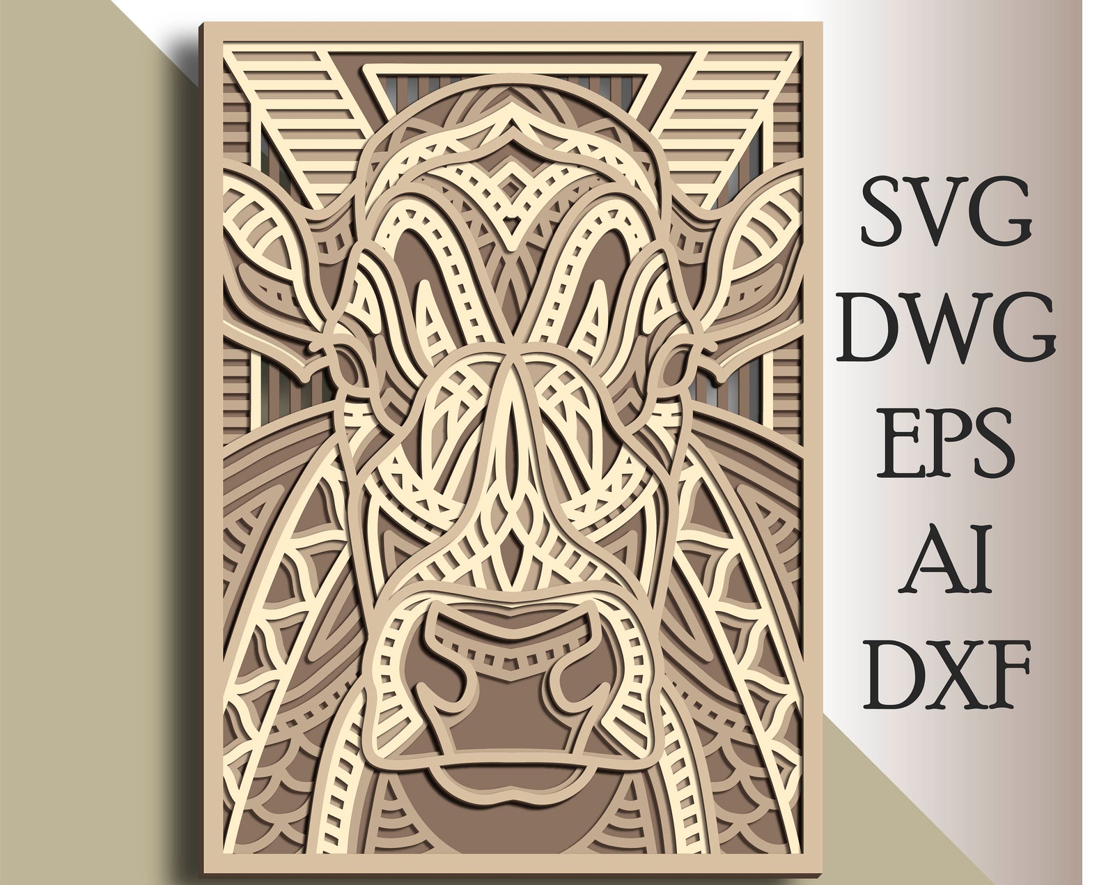 Cow Multilayer SVG/ Cow Cut File/ 3D Layer/ Plywood Cutting/ - Etsy