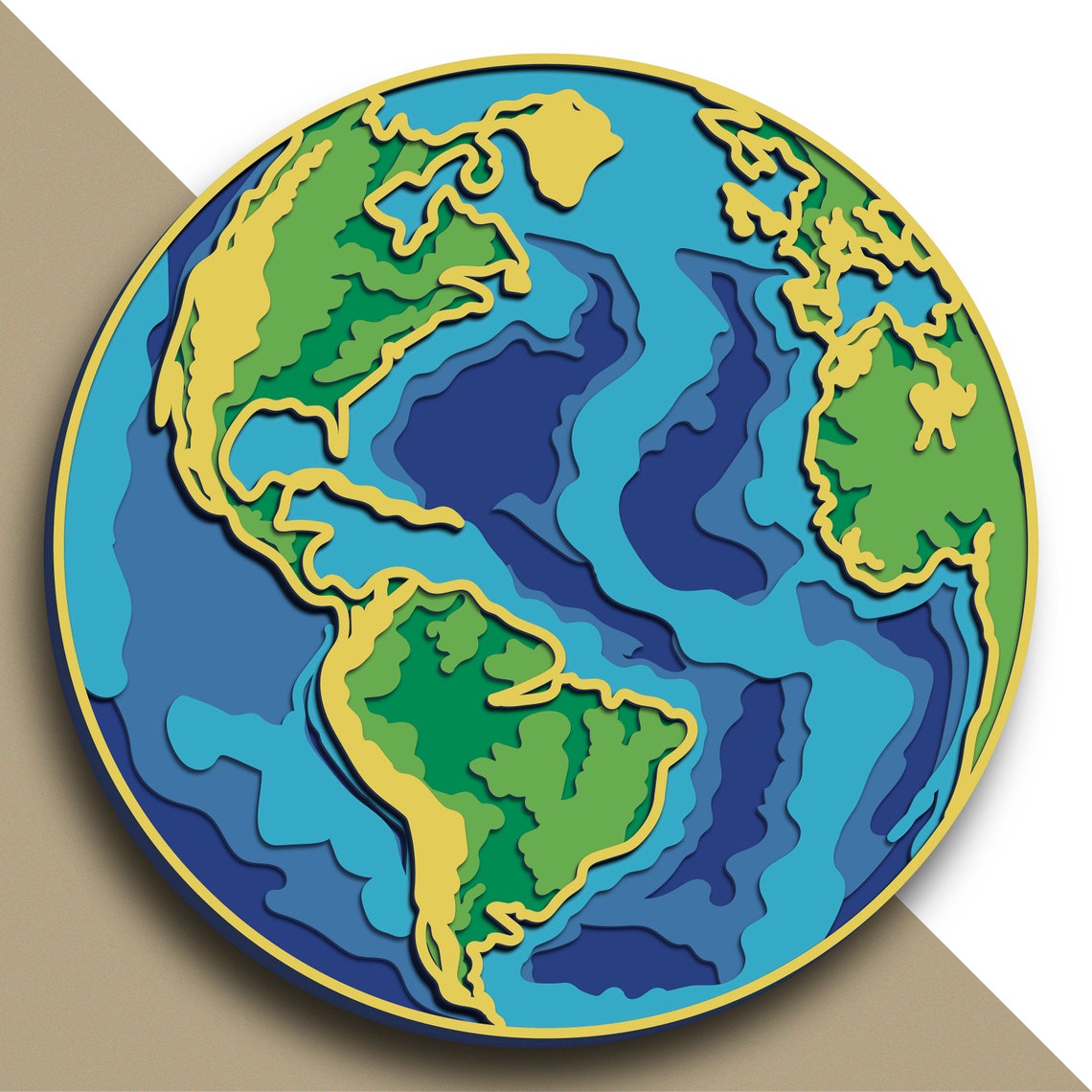 World Map Multilayer SVG/ World Map Cut File/ 3D Layer/ | Etsy UK