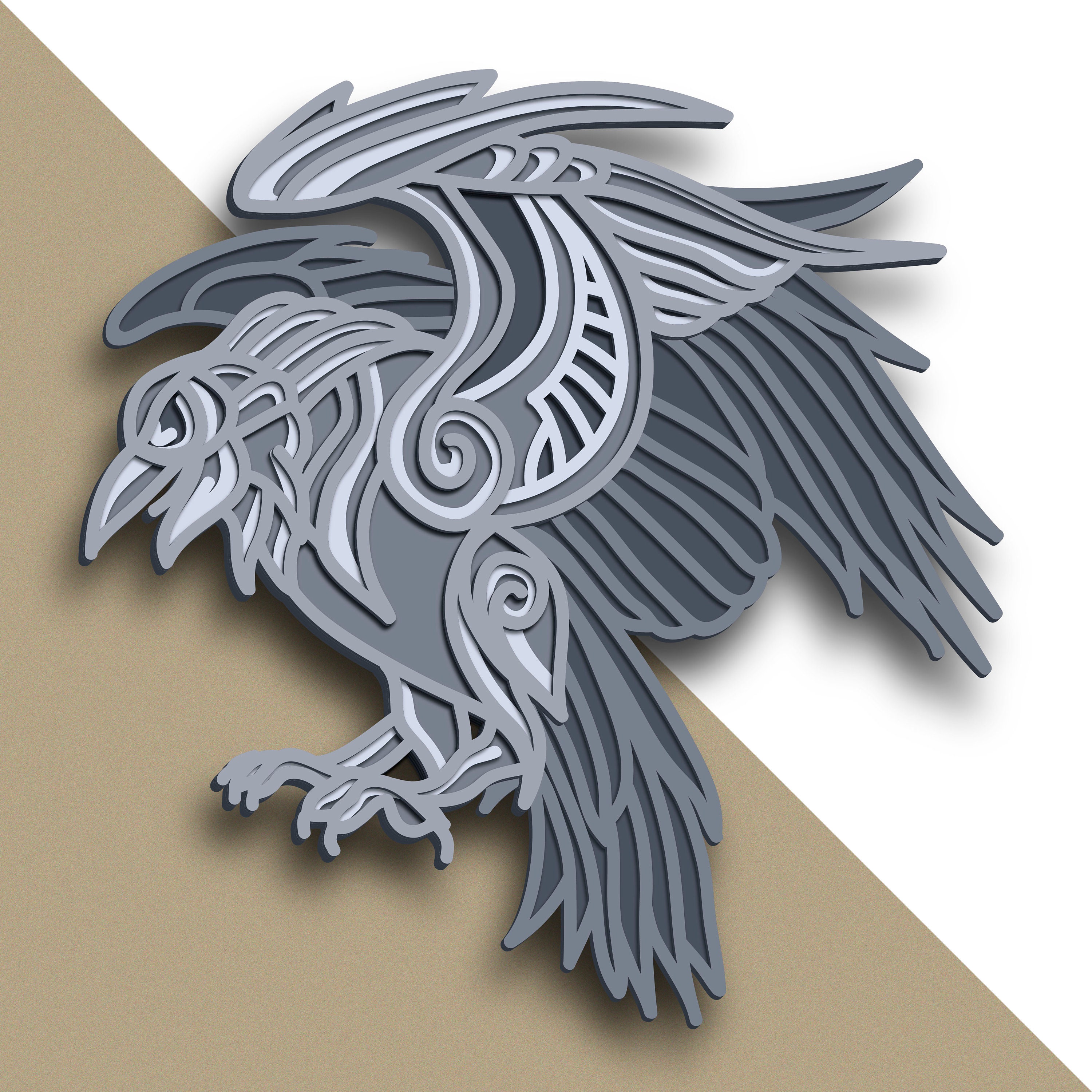Raven Multilayer SVG/ Raven Cut File/ 3D Layer/ Plywood | Etsy