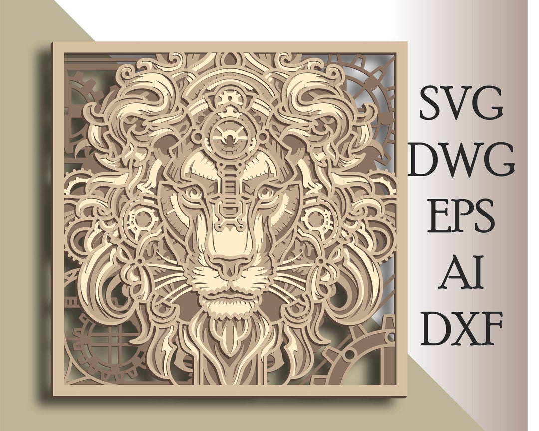 Lion Multilayer SVG/ Lion Cut File/ 3D Layer/ Plywood Cutting/ Paper ...