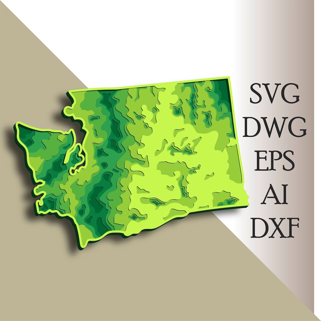 Washington State Multilayer SVG. Laser Cut File. Layer Construction ...