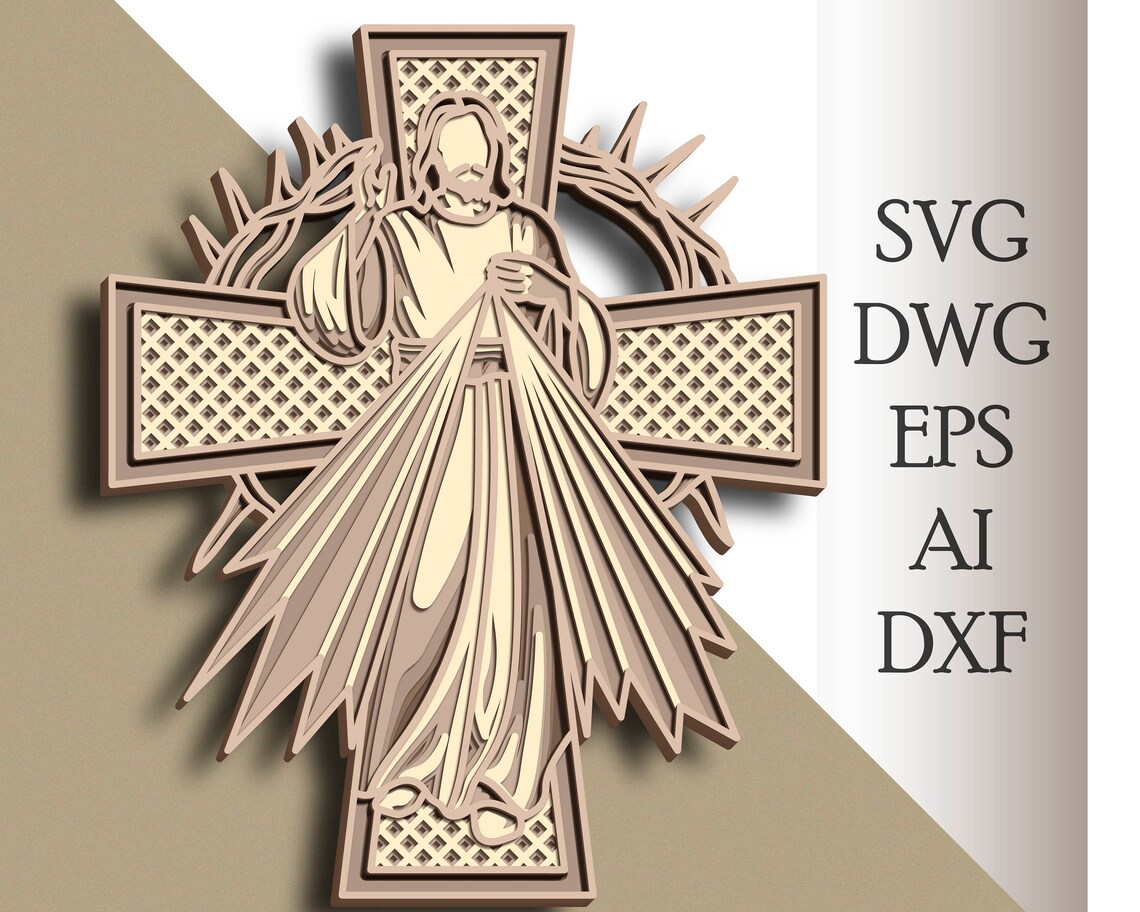 Divine Mercy Multilayer SVG/ Divine Mercy Cut File/ 3D Layer/ - Etsy