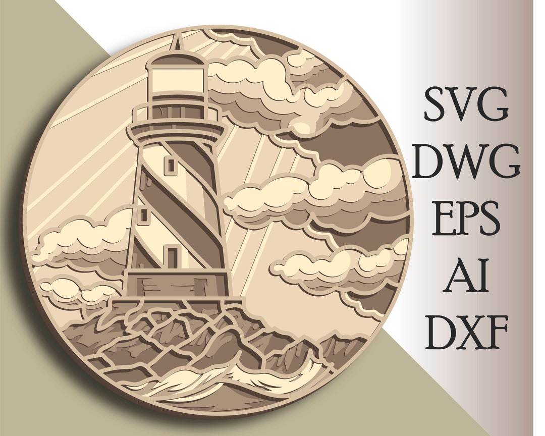 Lighthouse Multilayer SVG/ Lighthouse Cut File/ 3D Layer/ - Etsy