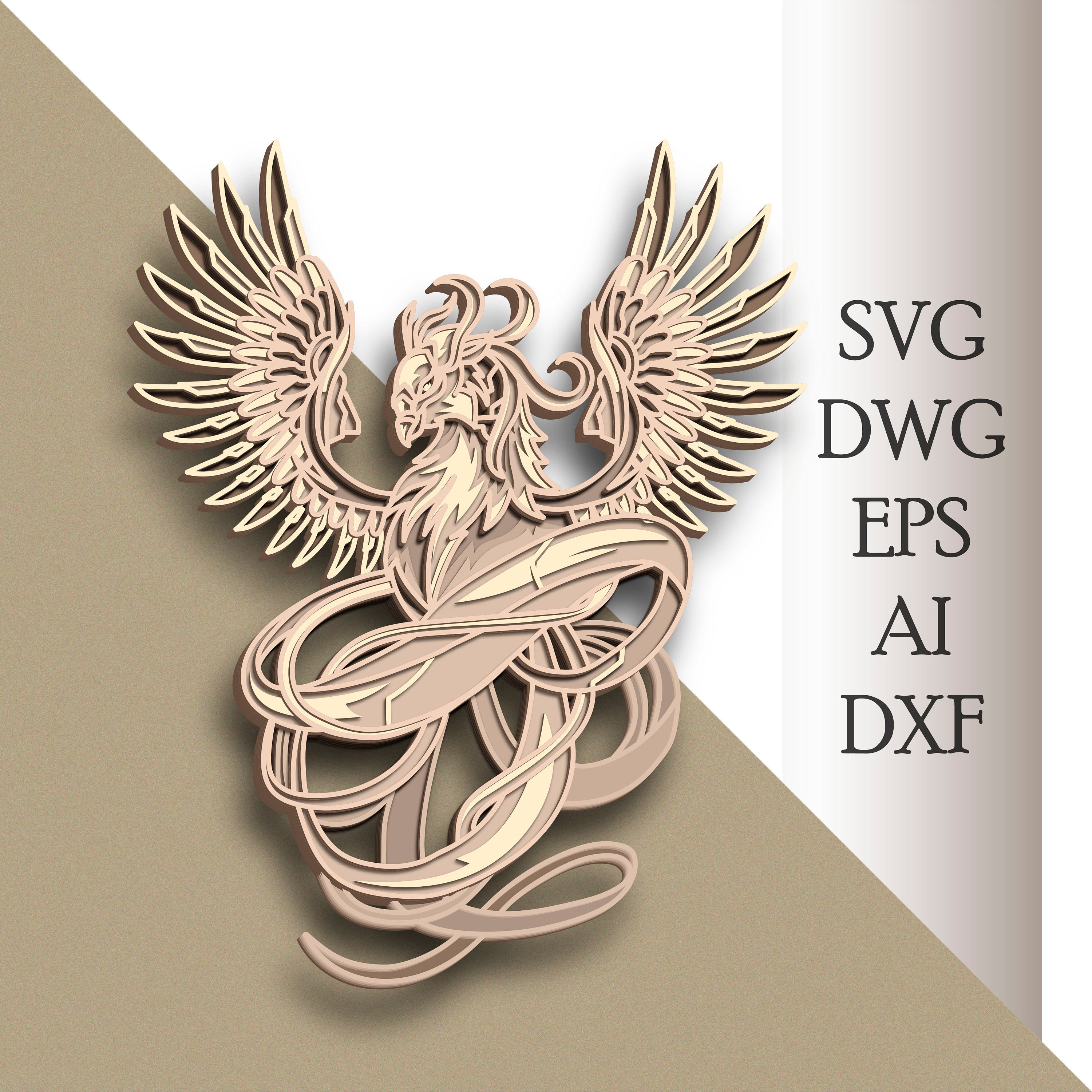 Phoenix multilayer SVG Phoenix cut file 3D layer Plywood cutting Paper ...