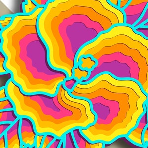 Hibiscus SVG 3D Multilayer/ Hibiscus Zentangle Cut File/ 3D Layer ...