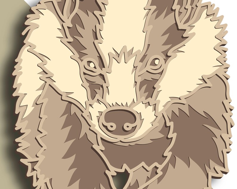 Badger Multilayer SVG/ Badger Cut File/ 3D Layer/ Plywood - Etsy