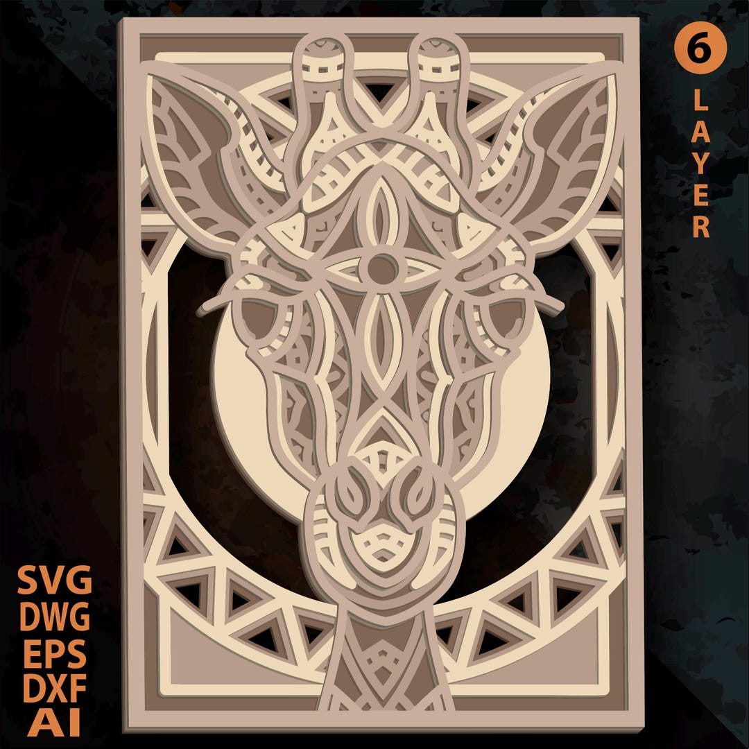 Giraffe Multilayer SVG/ Giraffe Cut File/ 3D Layer/ Plywood Cutting ...