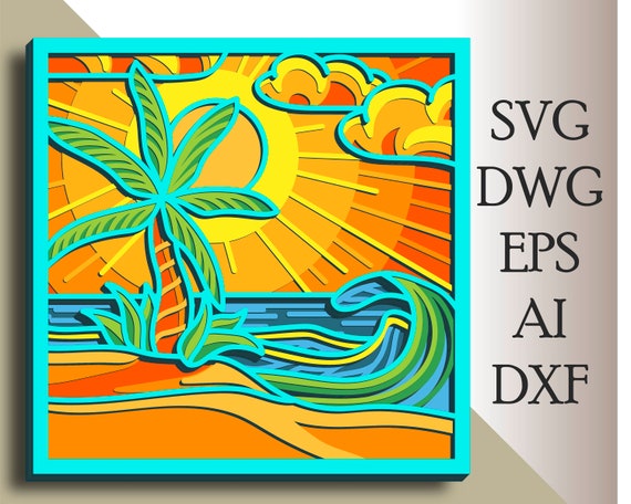 Beach Multilayer SVG/ Beach Cut File/ 3D Layer/ Plywood - Etsy