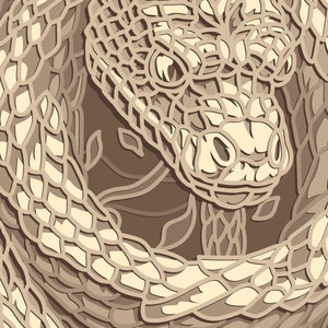 Snake Multilayer SVG/ Snake Cut File/ 3D Layer/ Plywood Cutting/ Paper ...