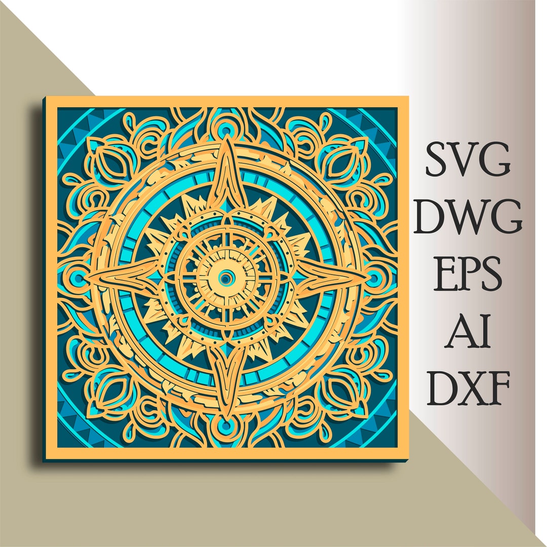 Compas Multilayer SVG/ Compas Cut File/ 3D Layer/ Plywood Cutting ...