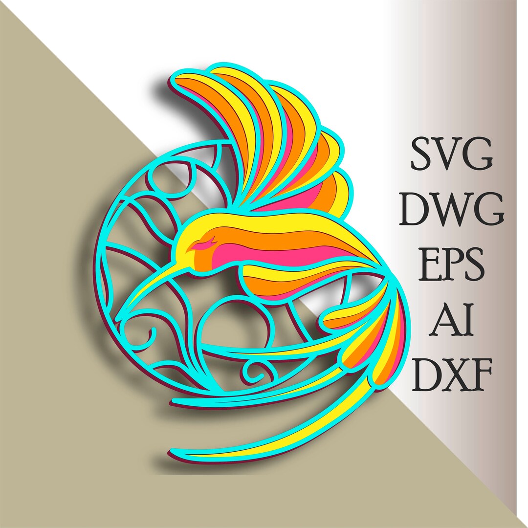 Colibri multicapa SVG/ Archivo de corte Colibri/ Capa 3D/ Corte de ...