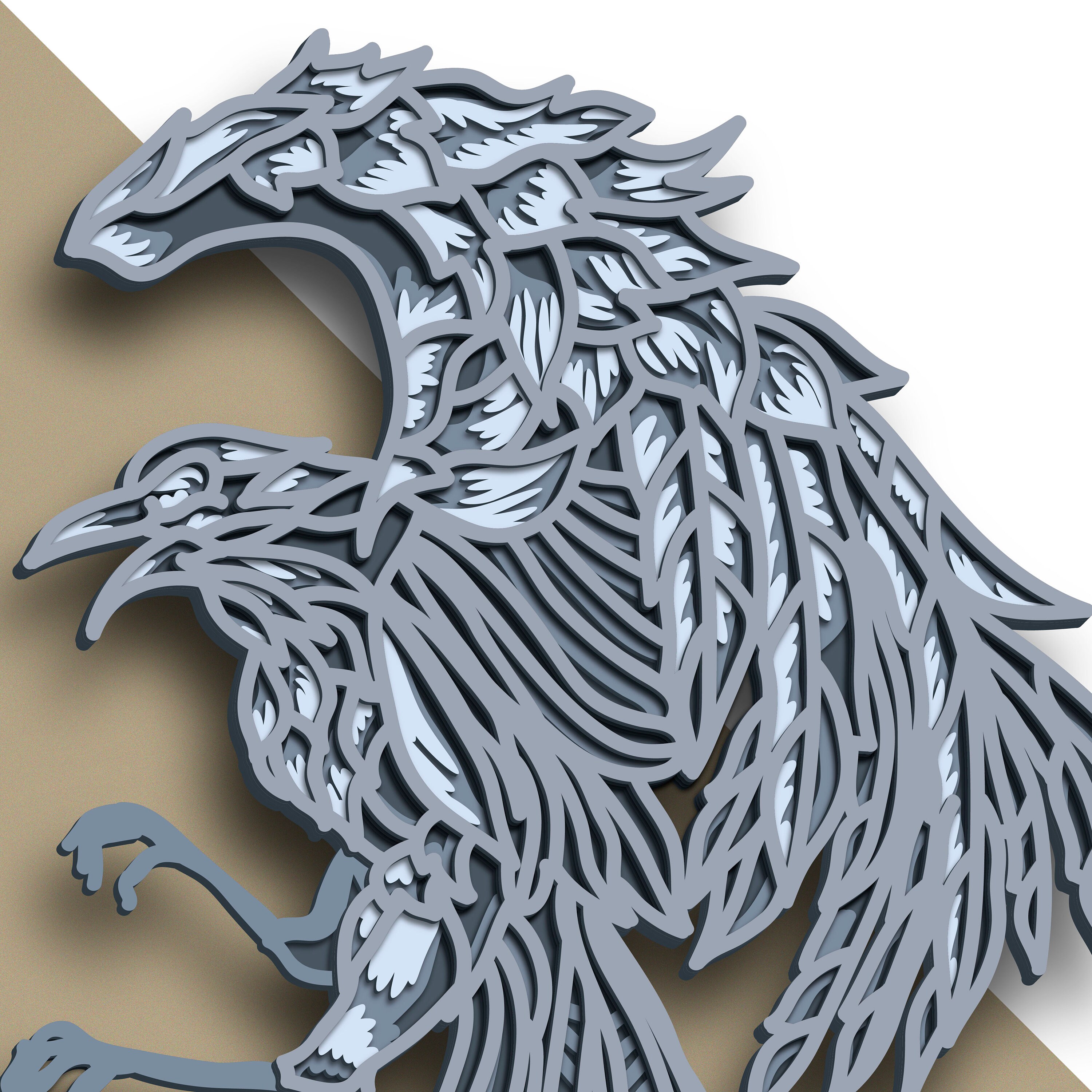 Raven Multilayer SVG/ Raven Cut File/ 3D Layer/ Plywood - Etsy