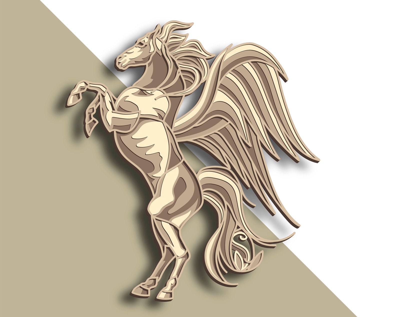 Horse 3D Multilayer SVG/ Horse Zentangle Cut File/ 3D Layer/ - Etsy