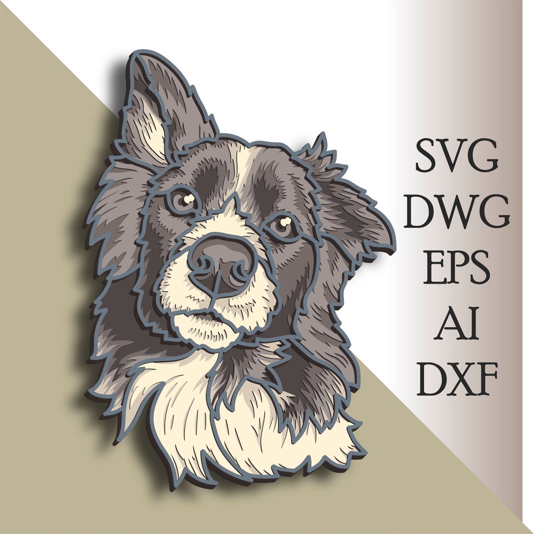 3D Border Collie Multilayer SVG/ Border Collie Cut File/ 3D Layer ...