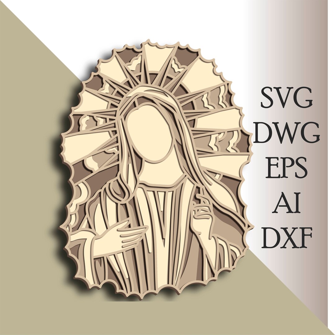 Virgin Mary Multilayer SVG/ Virgin Mary Cut File/ 3D Layer/ Plywood ...