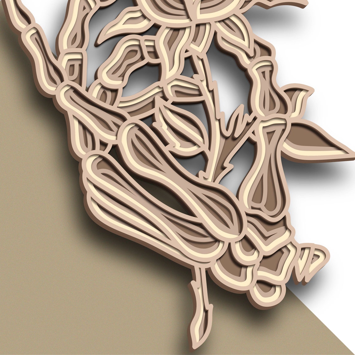 Rose Multilayer SVG/ Rose Cut File/ 3D Layer/ Plywood Cutting/ - Etsy