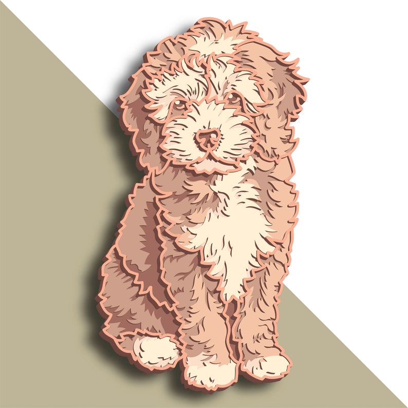Goldendoodle SVG Multilayer. Laser Cut File. 3D Mandala. Paper Cutting ...