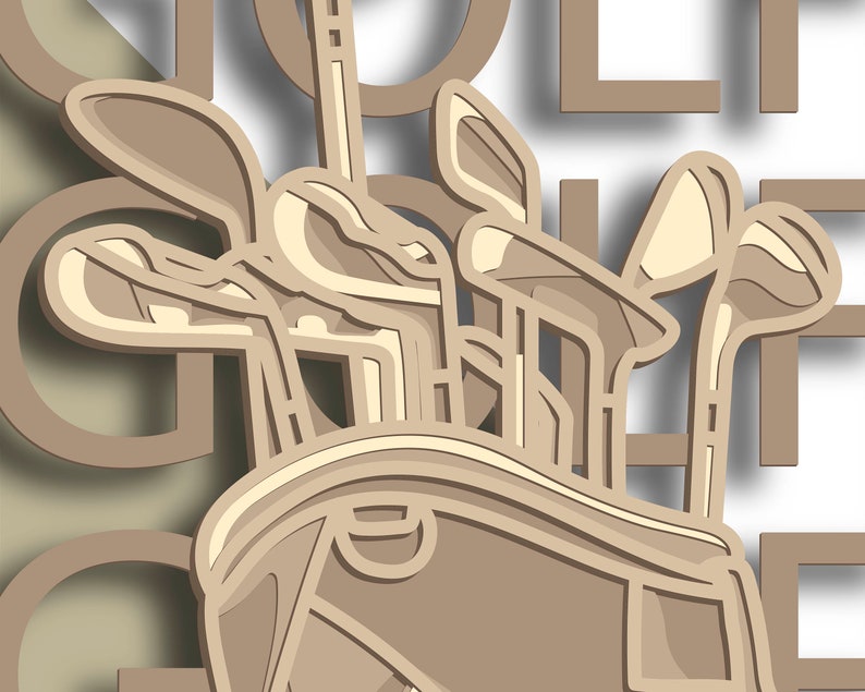 Golf Multilayer SVG. Laser Cut File. Layer Construction. Plywood ...