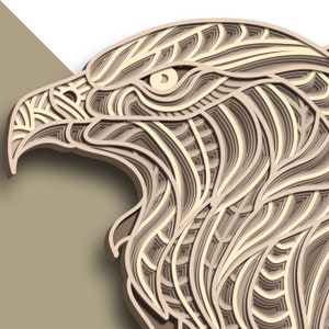 3D Eagle Multilayer SVG/ Eagle Cut File/ 3D Layer/ Plywood Cutting ...