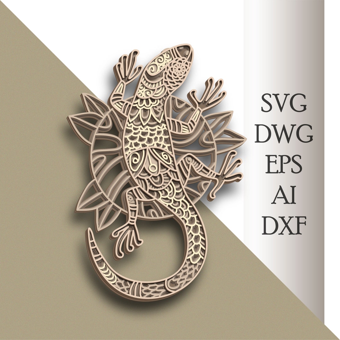 Lizard Multilayer SVG/ Lizard Cut File/ 3D Layer/ Plywood Cutting ...