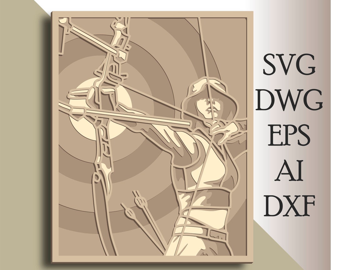 Archery Multilayer SVG/ Archery Zentangle Cut File/ 3D Layer/ Plywood ...