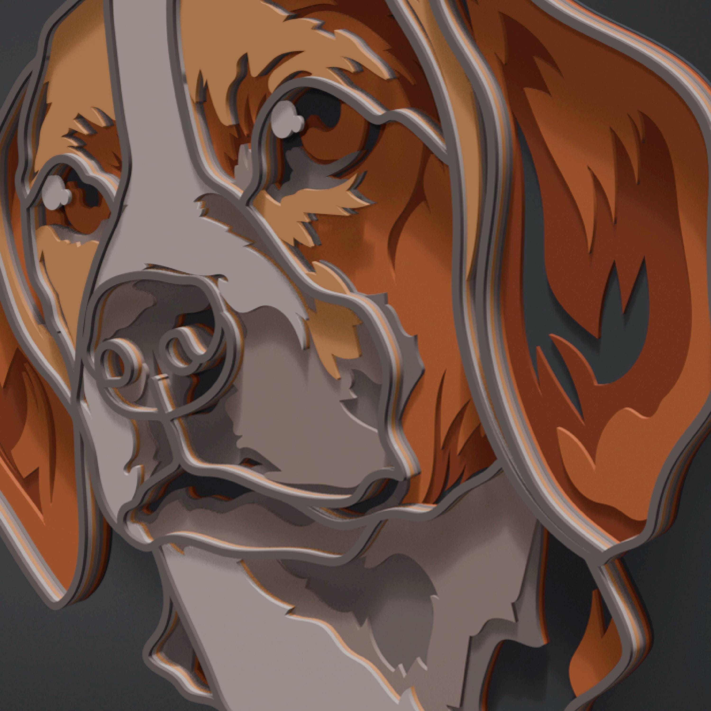 Beagle Multilayer SVG. Laser Cut File. Layer Construction. Plywood ...