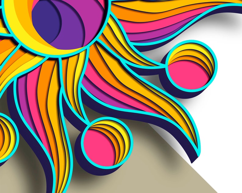 Sun Multilayer SVG/ Sun Cut File/ 3D Layer/ Plywood Cutting/ - Etsy