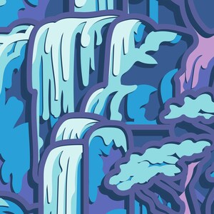 Waterfall Multilayer SVG/ Landscape Cut File/ 3D Layer/ Plywood Cutting ...