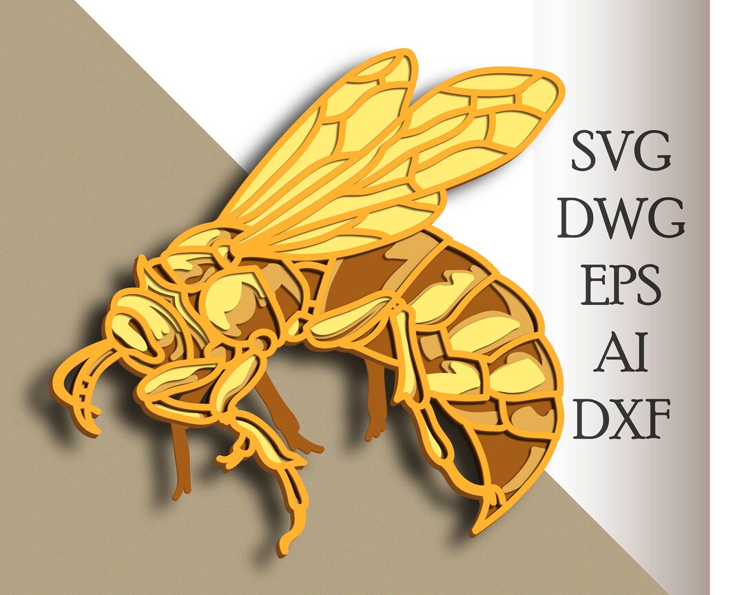 Bee Multilayer SVG/ Bee Cut File/ 3D Layer/ Plywood Cutting/ Paper ...