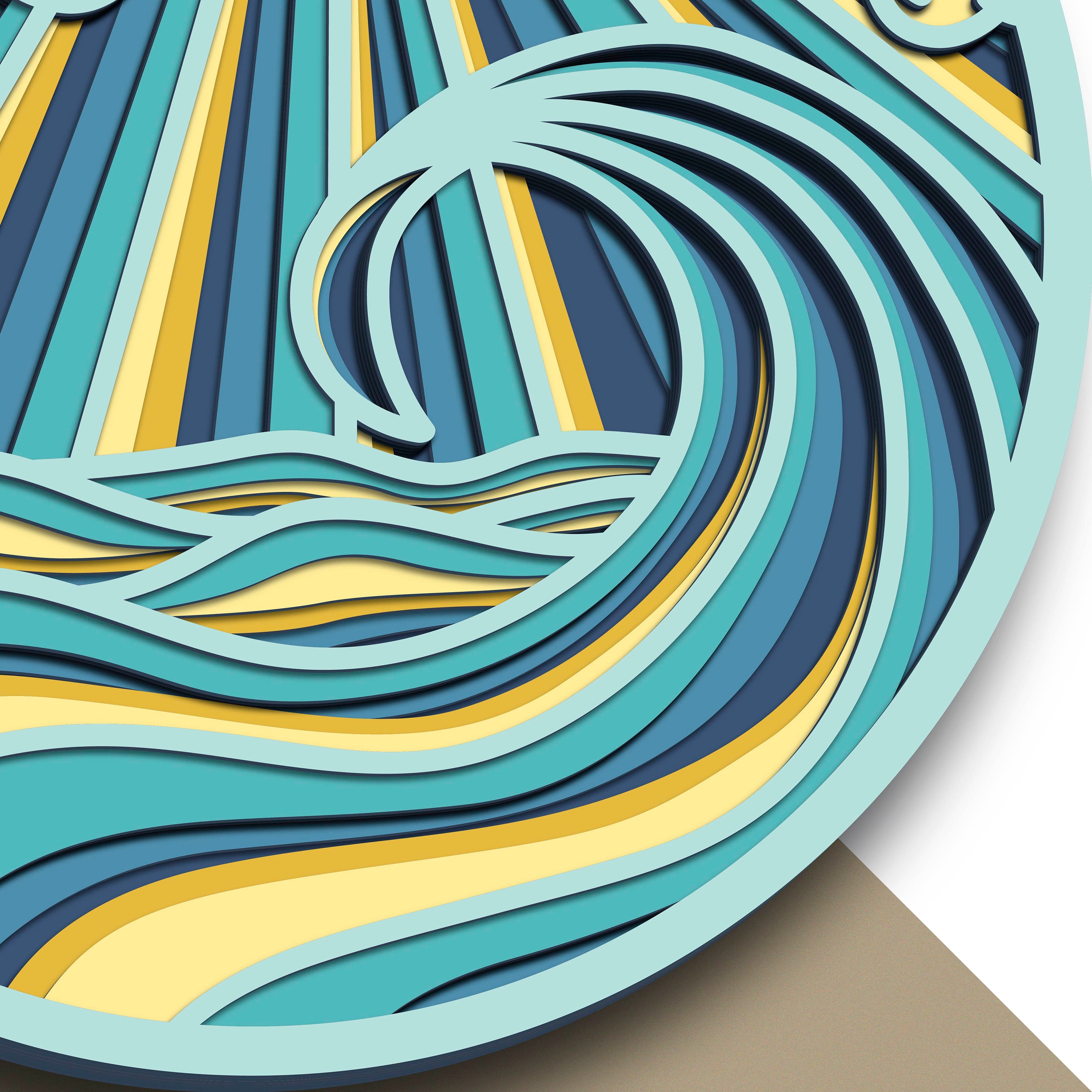 Ocean Multilayer SVG/ Ocean Cut File/ 3D Layer/ Plywood | Etsy Australia