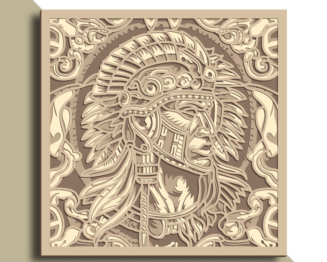 American Native Multilayer SVG. Laser Cut File. Layer Construction ...