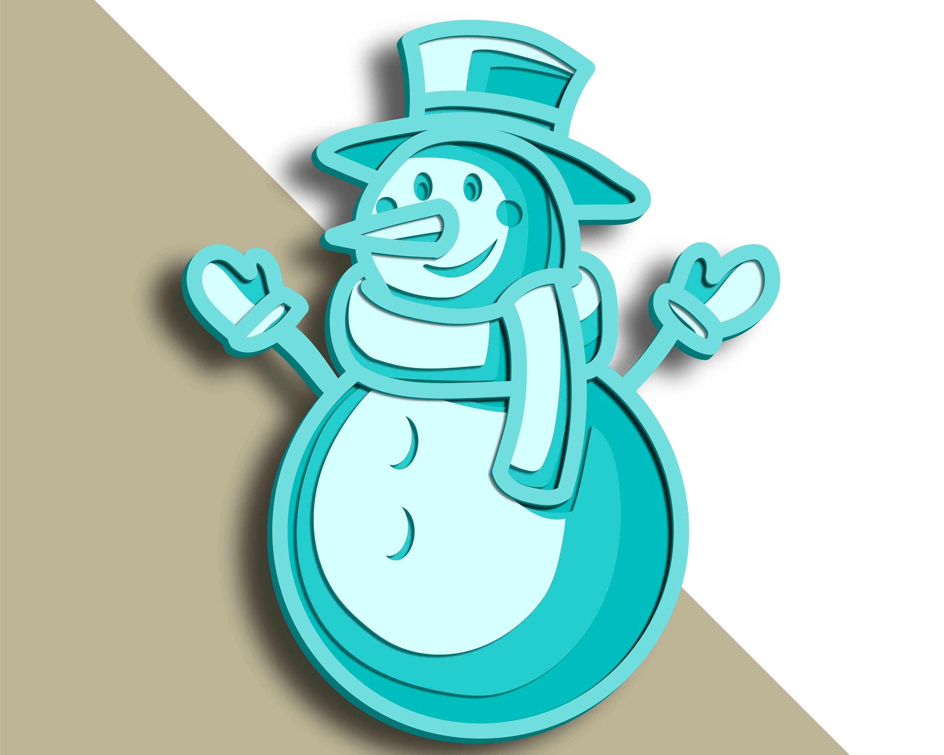 Snowman Multilayer SVG. Laser Cut File. Layer Construction. Plywood ...