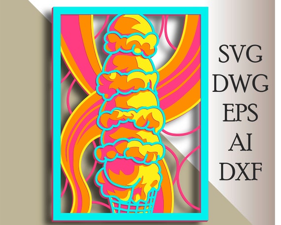 Ice Cream Multilayer SVG/ Ice Cream Cut File/ 3D Layer/ - Etsy