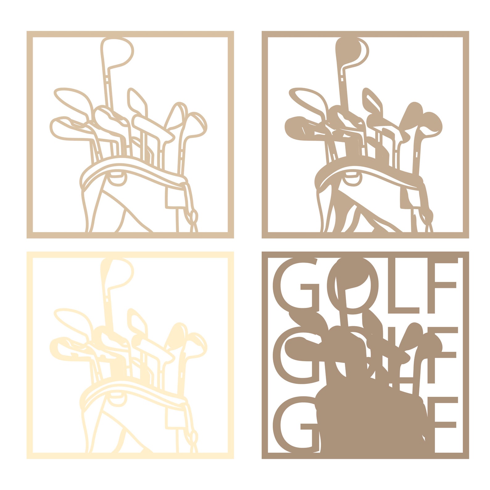 Golf Multilayer SVG. Laser Cut File. Layer Construction. Plywood ...