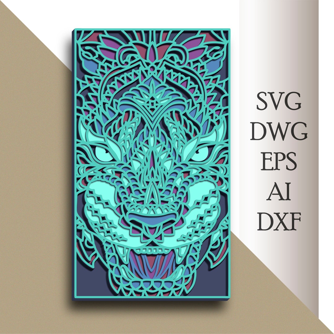 Tiger Head Multilayer SVG/ Tiger Cut File/ 3D Layer/ Plywood Cutting ...