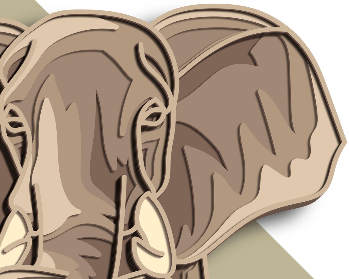 Elephant Multilayer SVG/ Elephant Cut File/ 3D Layer/ Plywood - Etsy