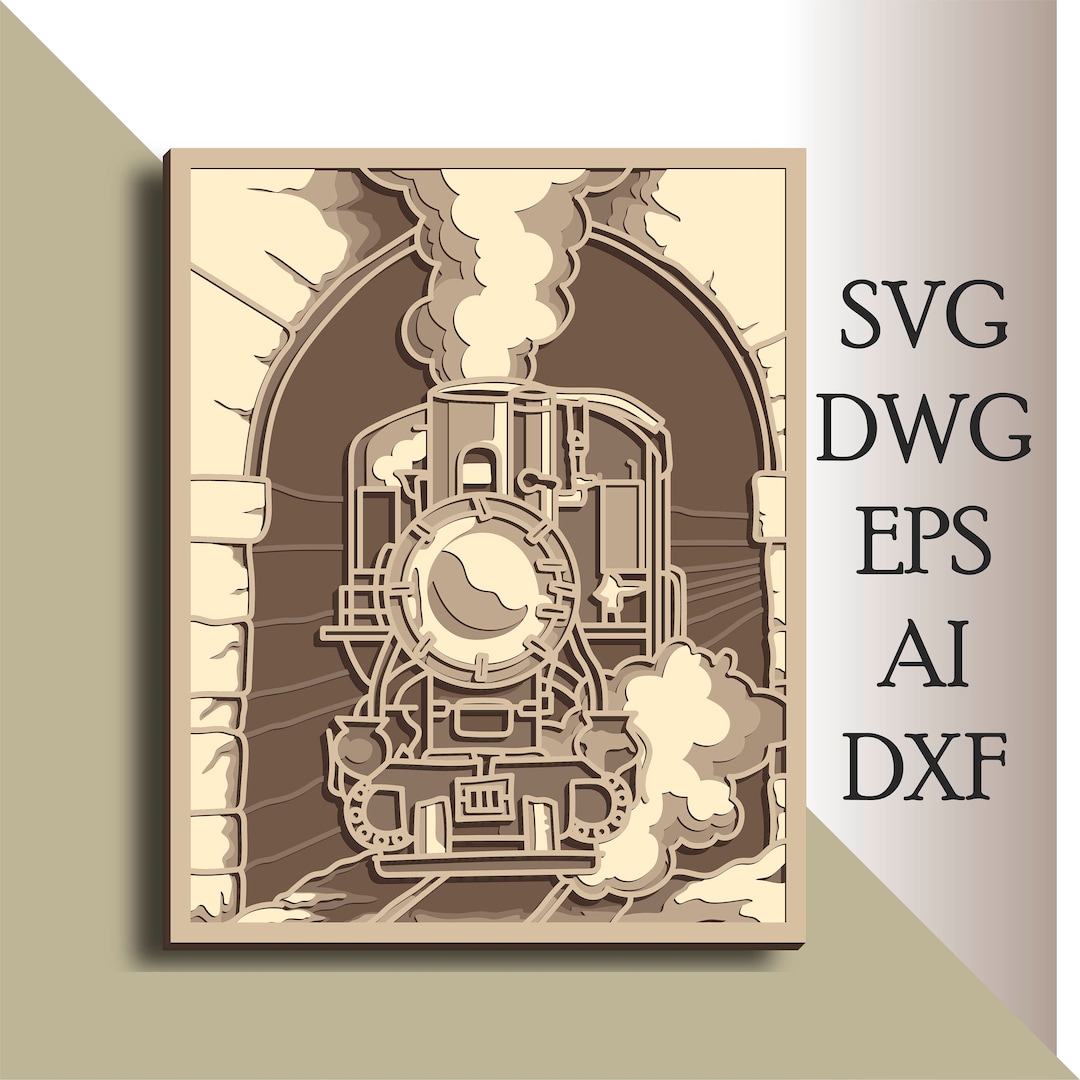 Train Multilayer SVG/ Train Cut File/ 3D Layer/ Plywood Cutting/ Paper ...